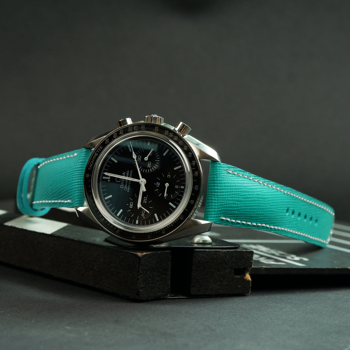 Omega Speedmaster Moonwatch Straps - Saffiano Turquoise – Liger Straps