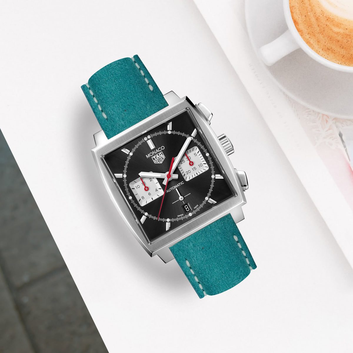 Tag Heuer Monaco Straps - Suede Acqua – Liger Straps