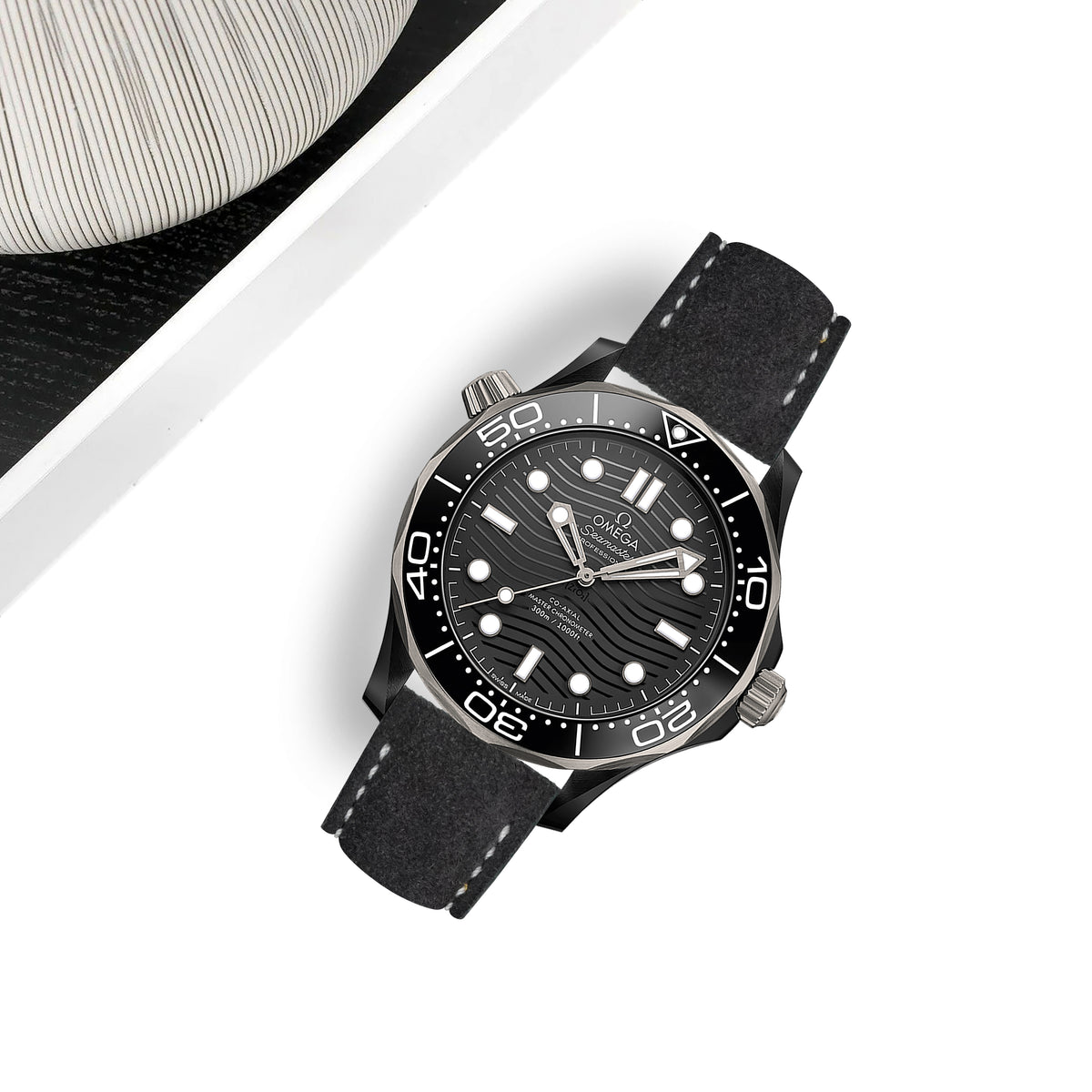 Omega Seamaster Diver 300m Straps - Suede Charcoal – Liger Straps