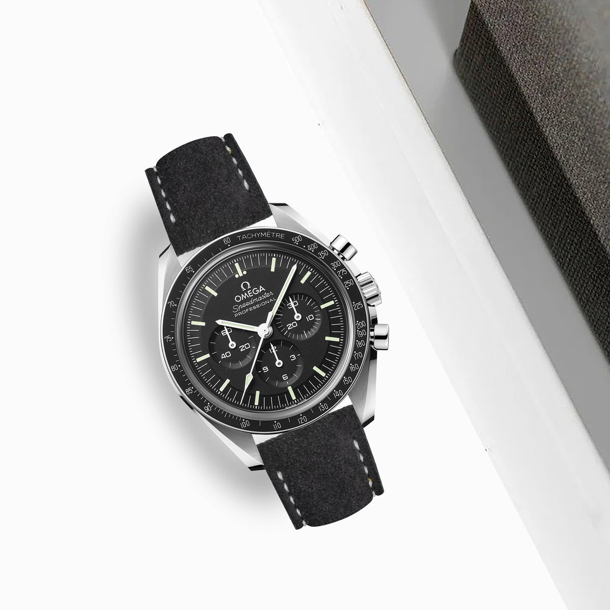 Omega Speedmaster Moonwatch Straps - Suede Charcoal – Liger Straps