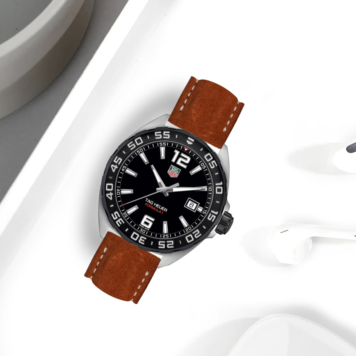 Tag Heuer Formula 1 Straps - Suede Chestnut – Liger Straps