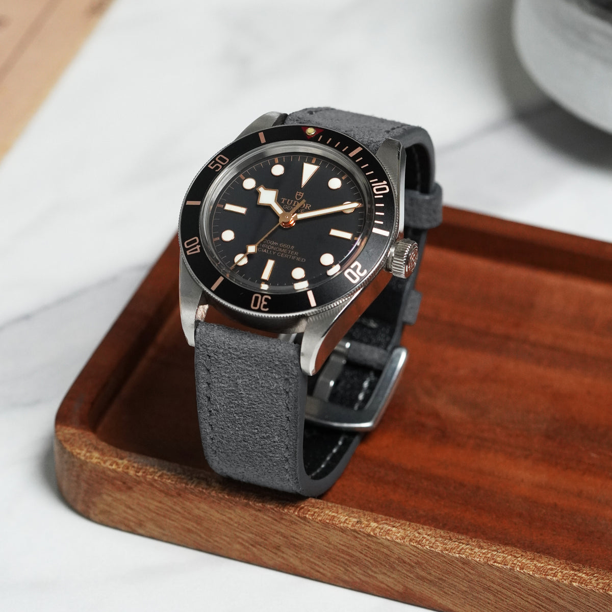 Tudor Blackbay Fifty Eight 39mm Straps - Suede Grey – Liger Straps