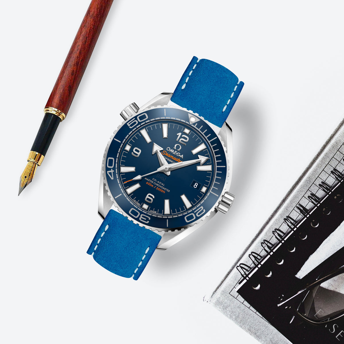 Omega Seamaster Planet Ocean Straps - Suede Sky Blue – Liger Straps