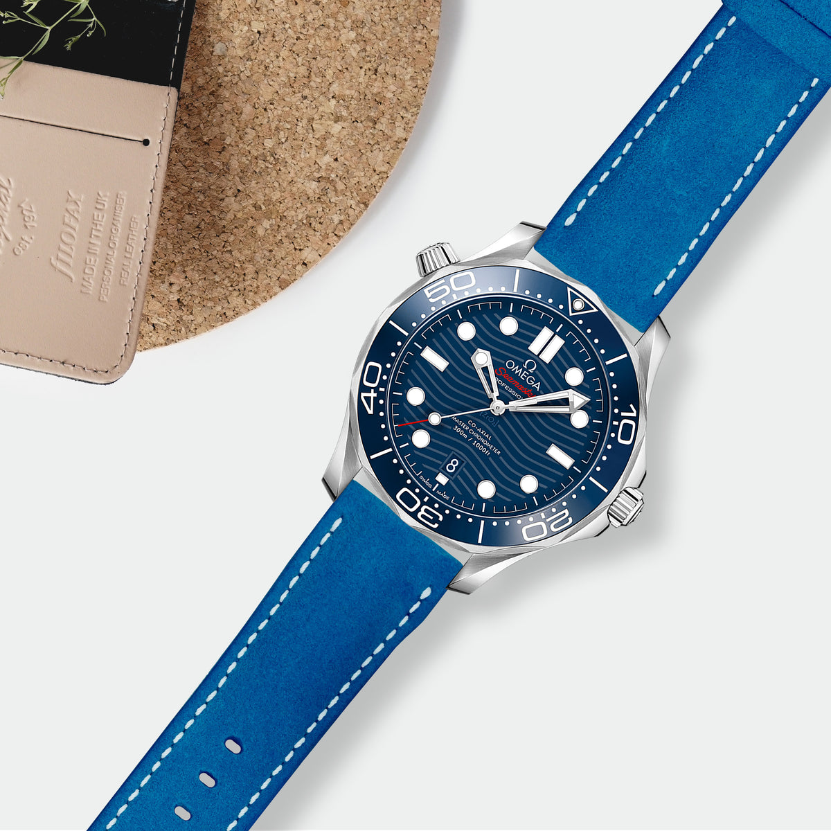 Omega Seamaster Diver 300m Straps - Suede Sky Blue – Liger Straps