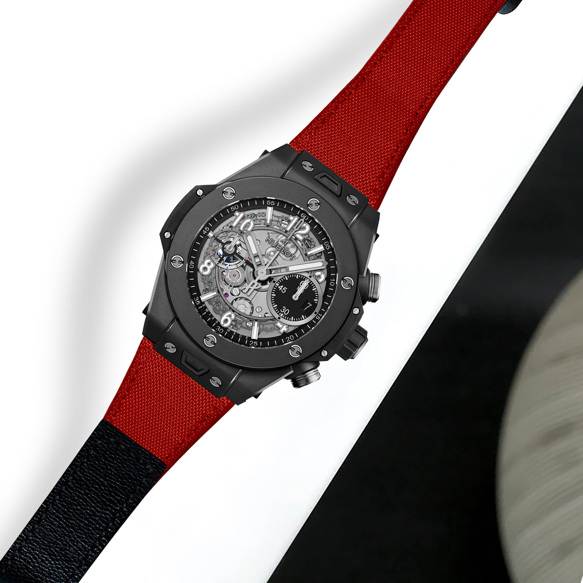 Hublot Unico One Click Velcro Straps - Velcro Canvas Red – Liger Straps