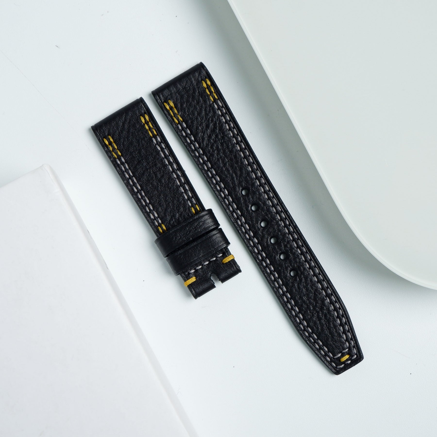 Breitling Navitimer Straps - Chevre Black Double Stitch – Liger Straps