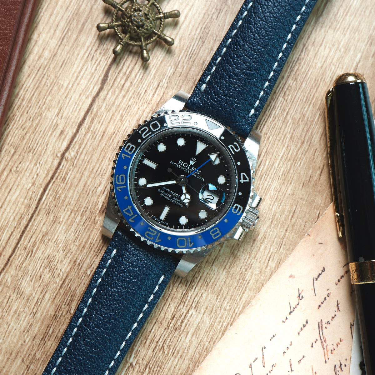 Rolex GMT Master II Batman Straps - Chevre Navy Blue – Liger Straps
