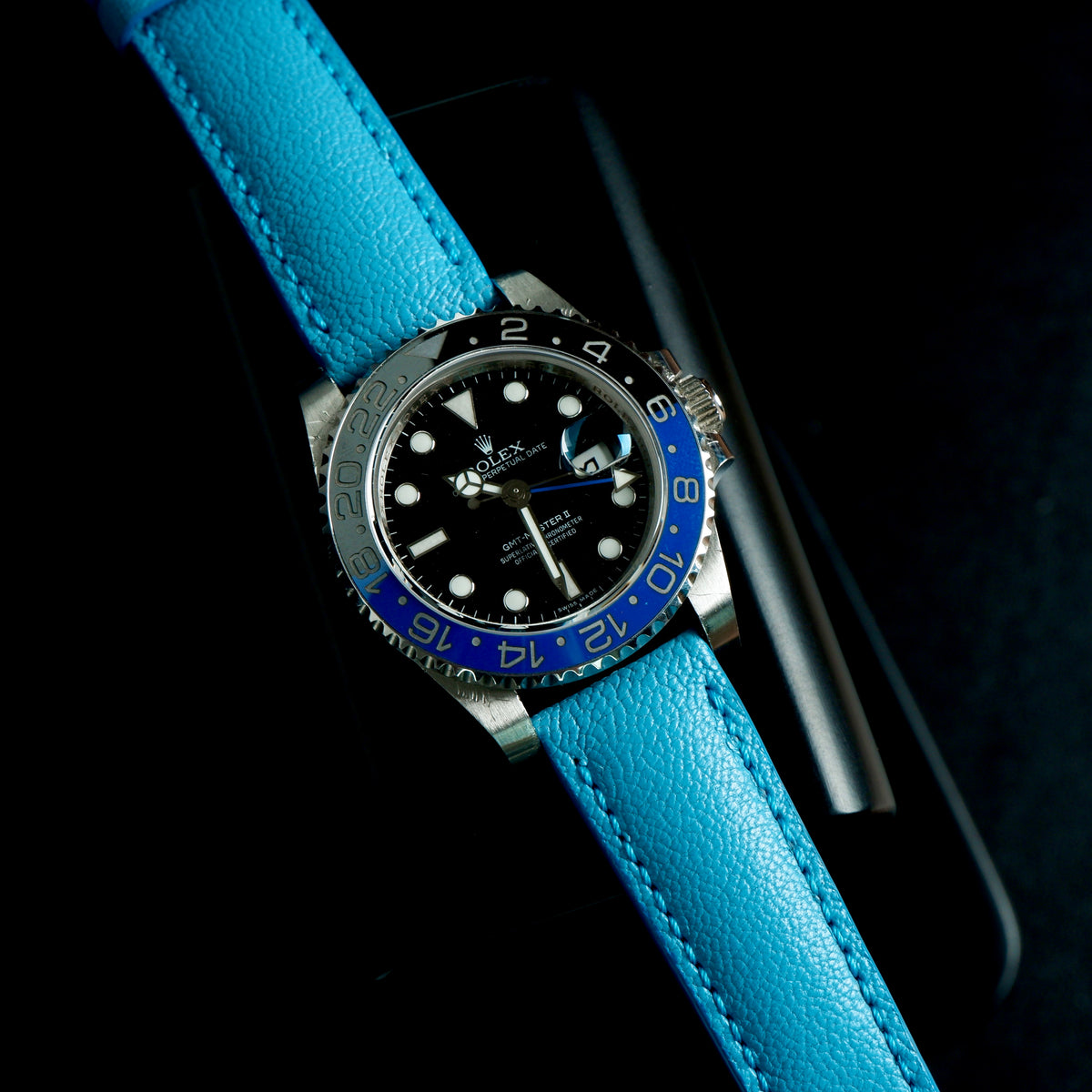Rolex GMT Master II Batman Straps - Chevre Iris Blue – Liger Straps