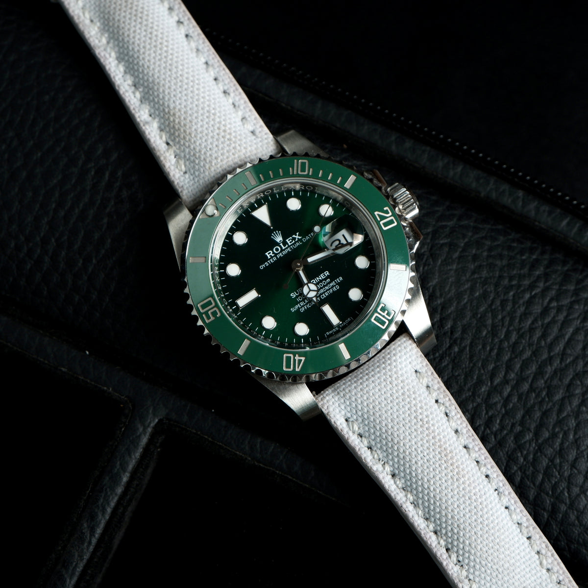 Rolex Submariner Green Hulk Straps - Canvas White – Liger Straps