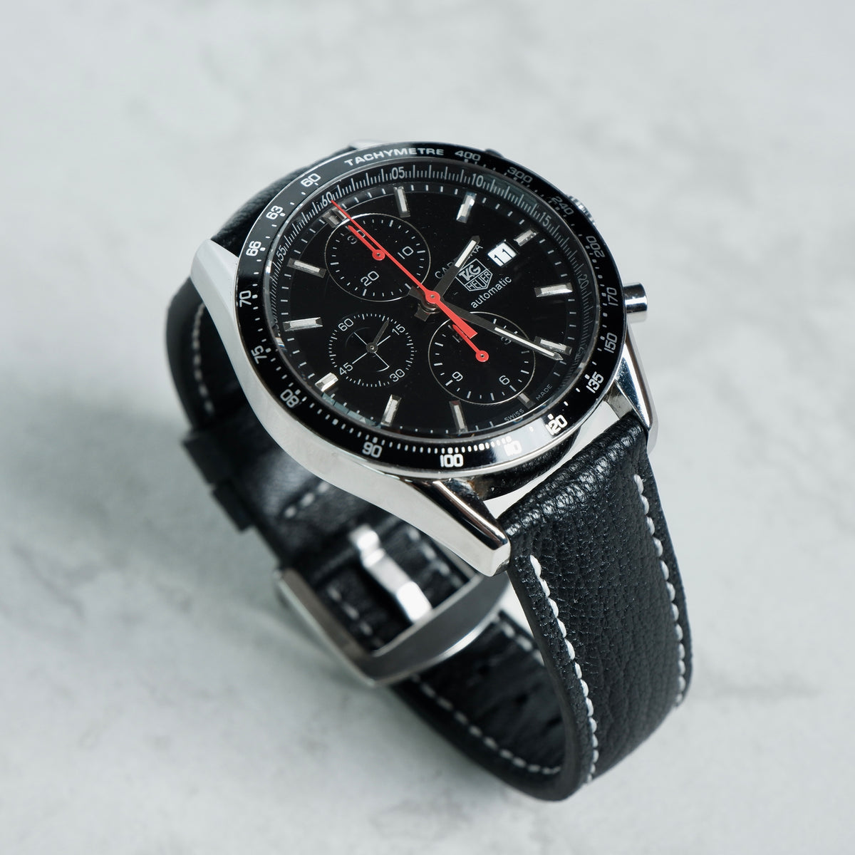Tag Heuer Carrera Straps - Chevre Black – Liger Straps