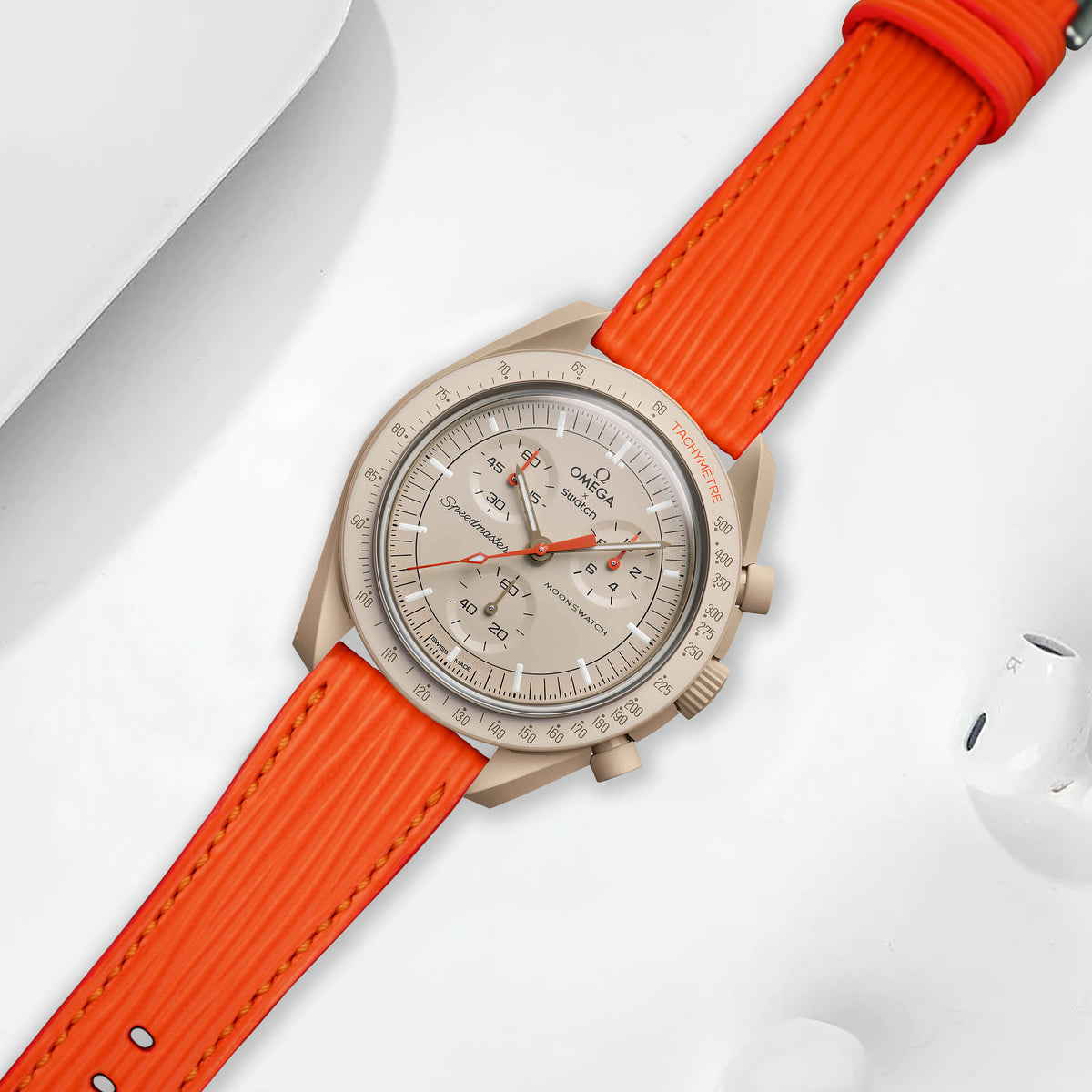 Omega MoonSwatch X Swatch Straps - Epi Orange – Liger Straps