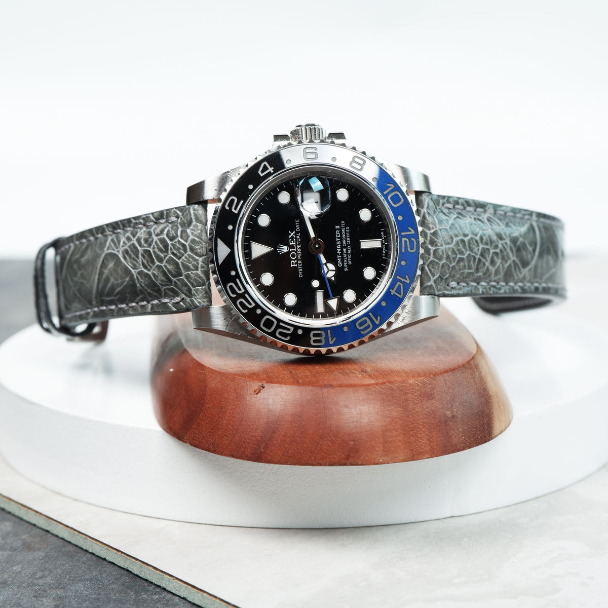 Rolex GMT Master II Batman Straps - Ostrich Leg Light Grey – Liger Straps