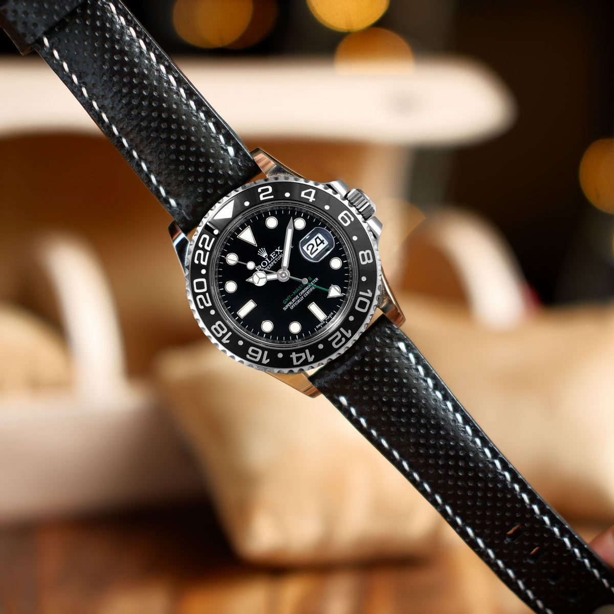 Rolex GMT Master II Straps - Perforated Black – Liger Straps