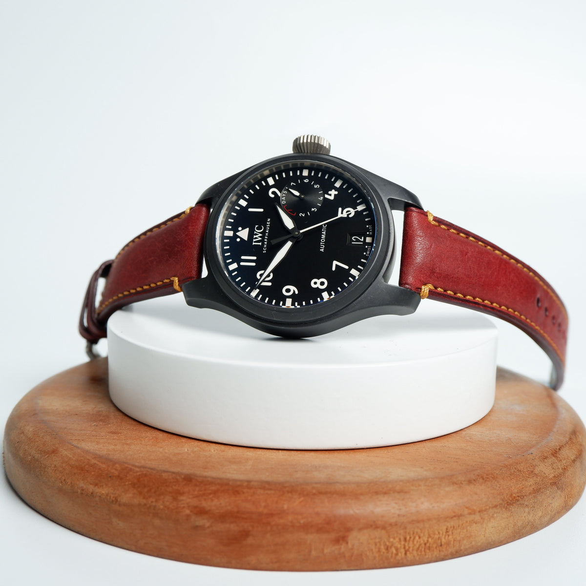 IWC Pilot Straps - Diablo Burgundy – Liger Straps