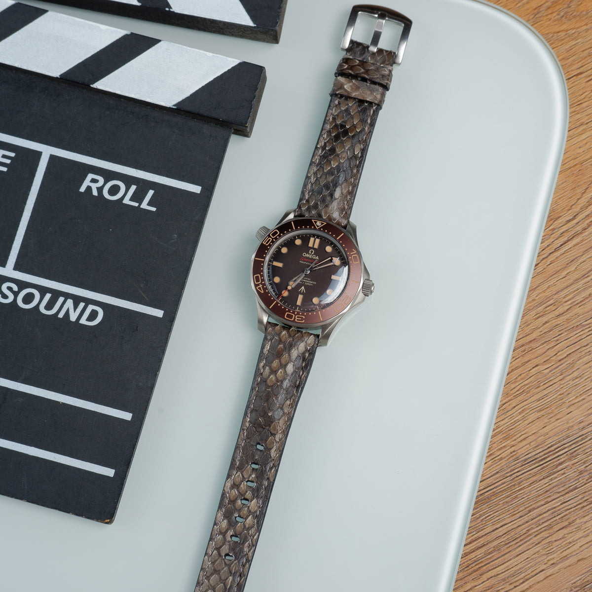 Omega Seamaster Diver 300m Straps - Python Slate Grey – Liger Straps