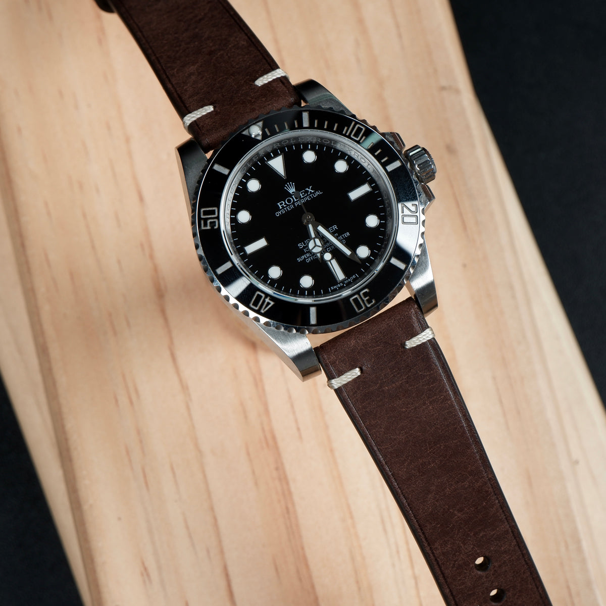 Rolex Submariner Straps - Minimalist Diablo Dark Brown – Liger Straps