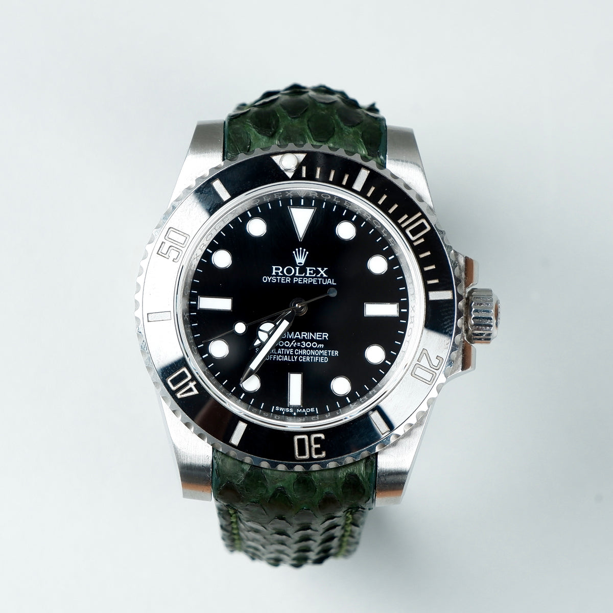 Curved End Straps - Python Dark Green – Liger Straps