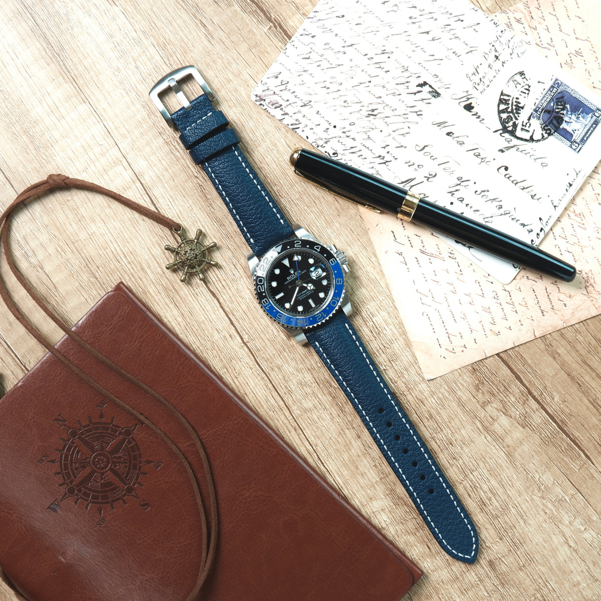 Rolex GMT Master II Batman Straps - Chevre Navy Blue – Liger Straps