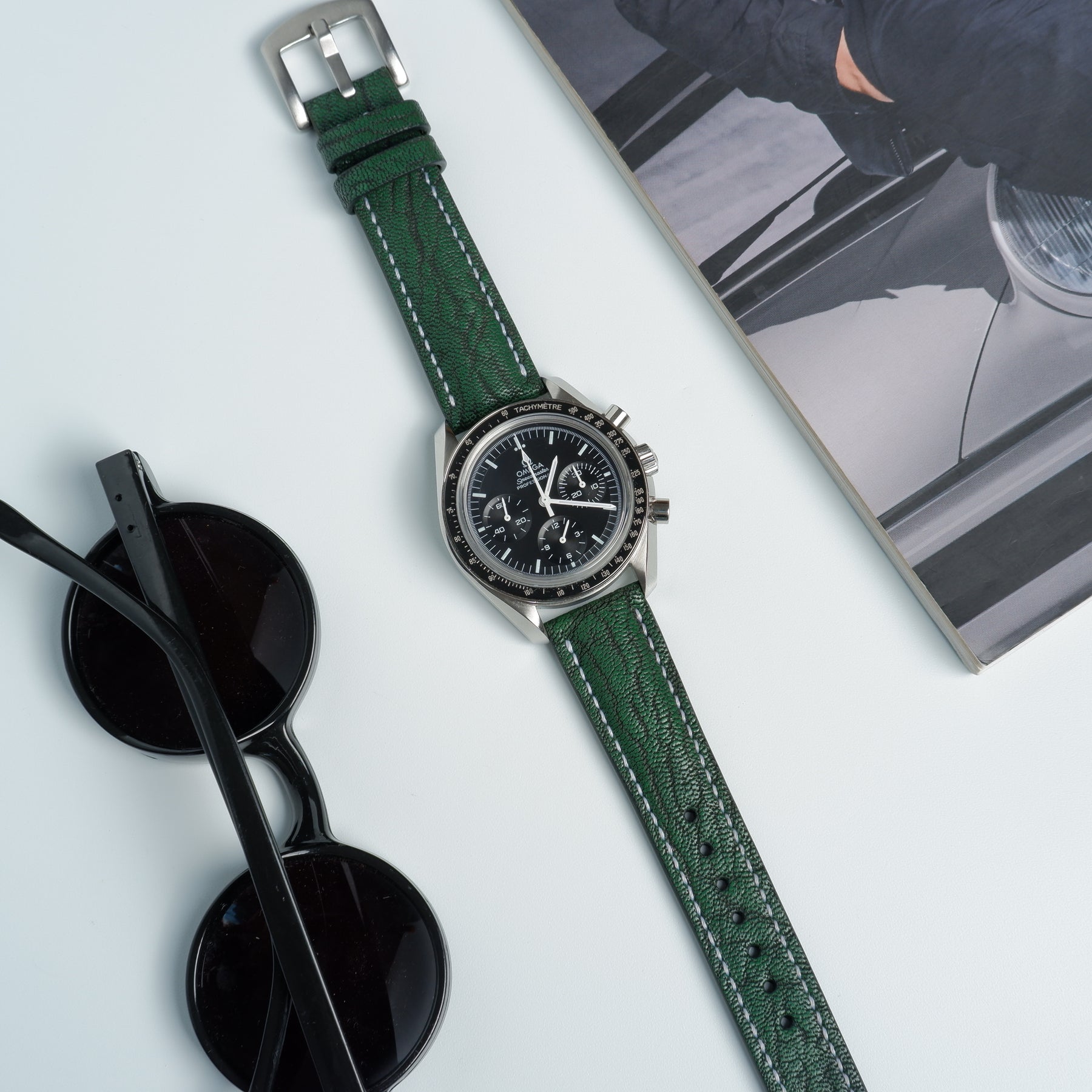 Omega Speedmaster Moonwatch Straps - Elephant Dark Green – Liger Straps