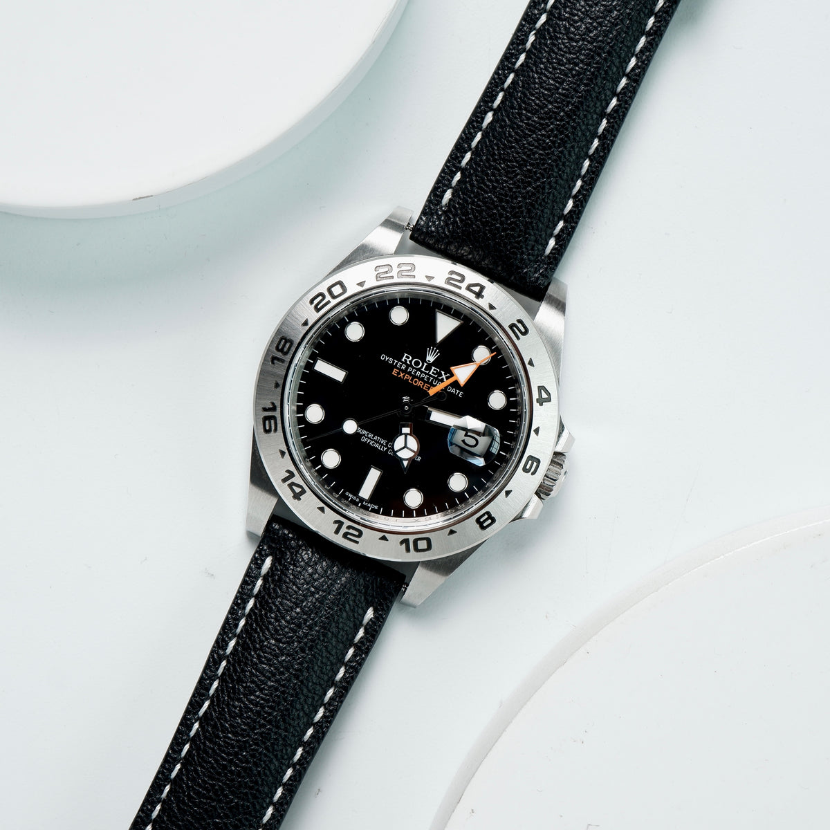 Rolex Explorer Straps - Chevre Black – Liger Straps