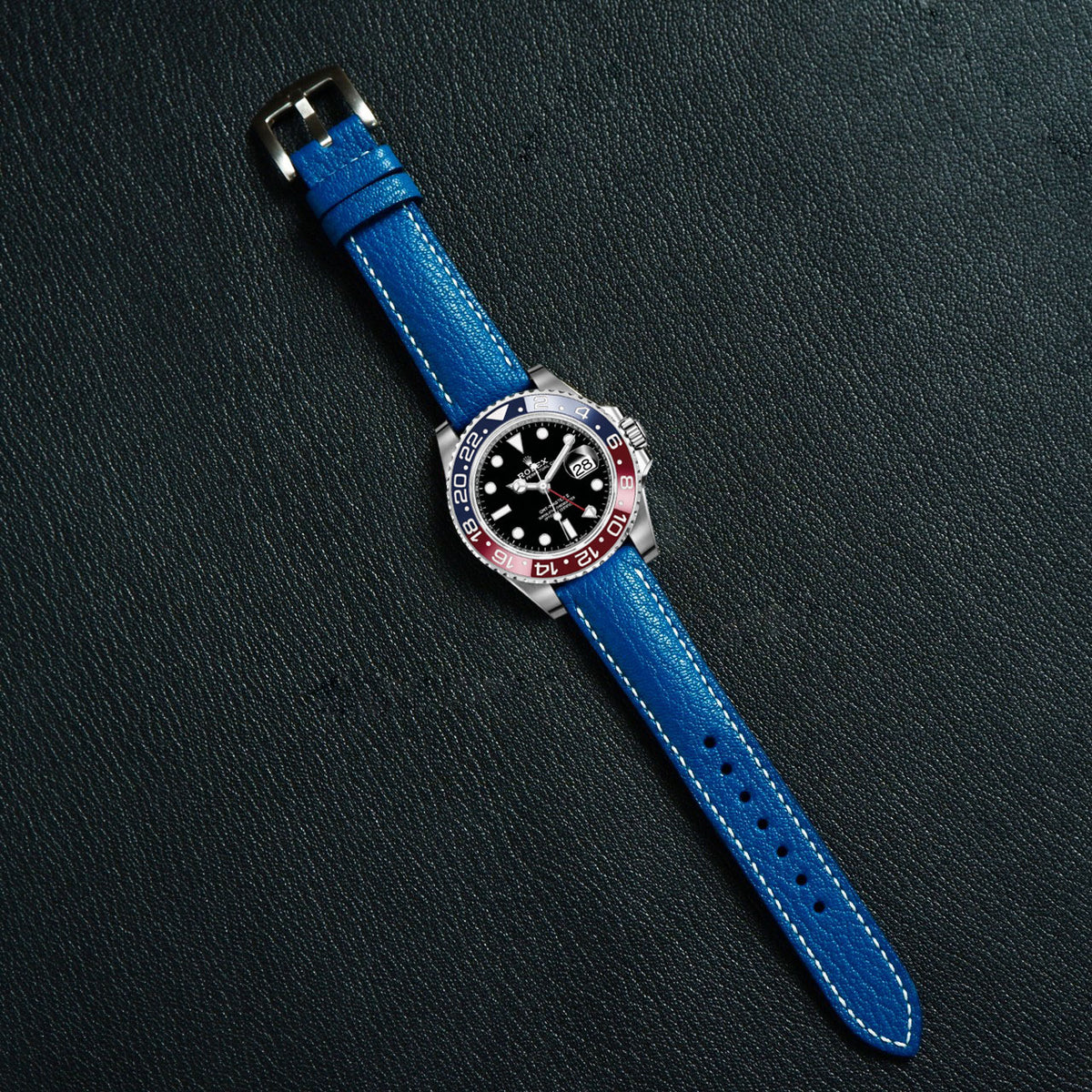 Rolex GMT Master II Pepsi Straps - Chevre Blue – Liger Straps