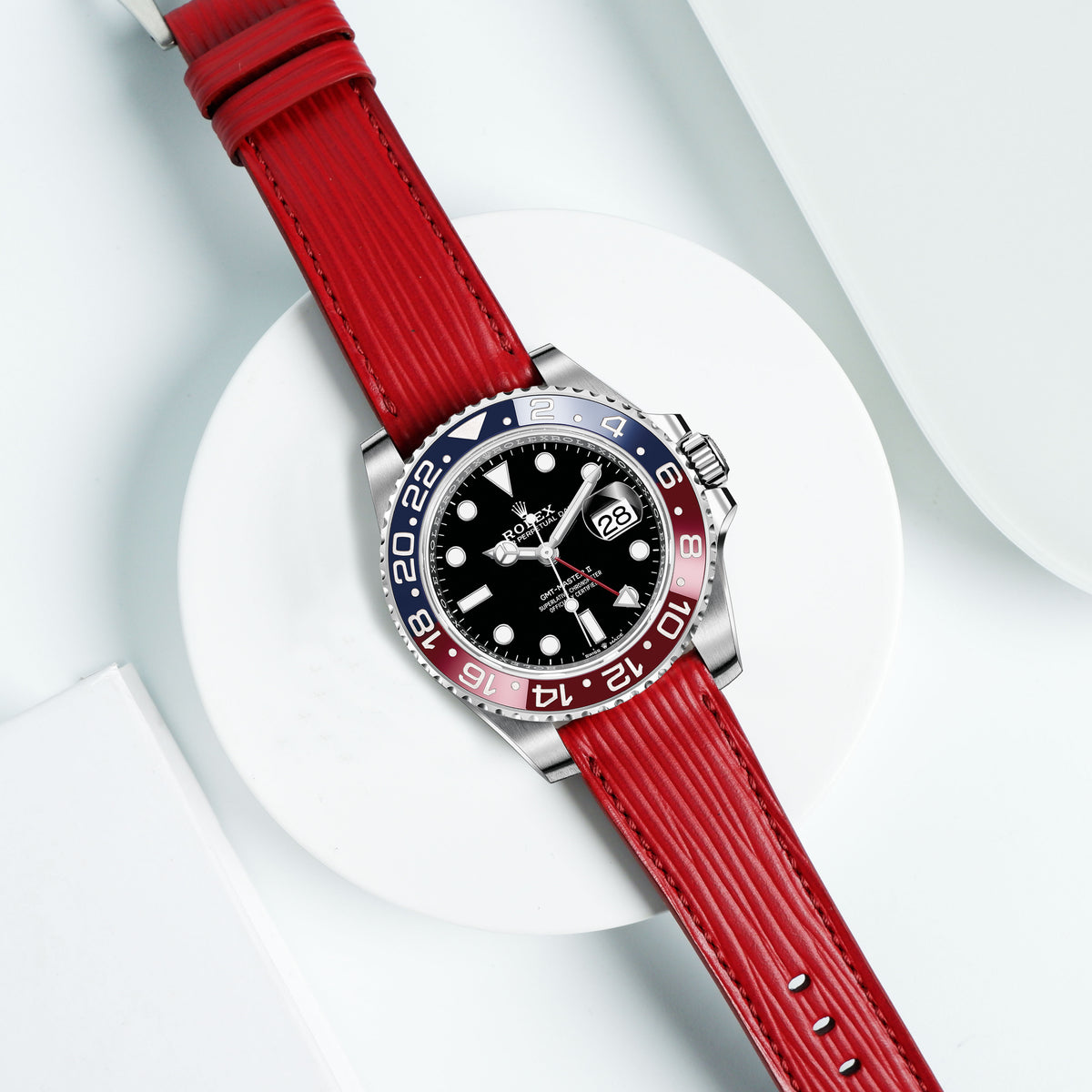 Rolex GMT Master II Pepsi Straps - Epi Maroon – Liger Straps