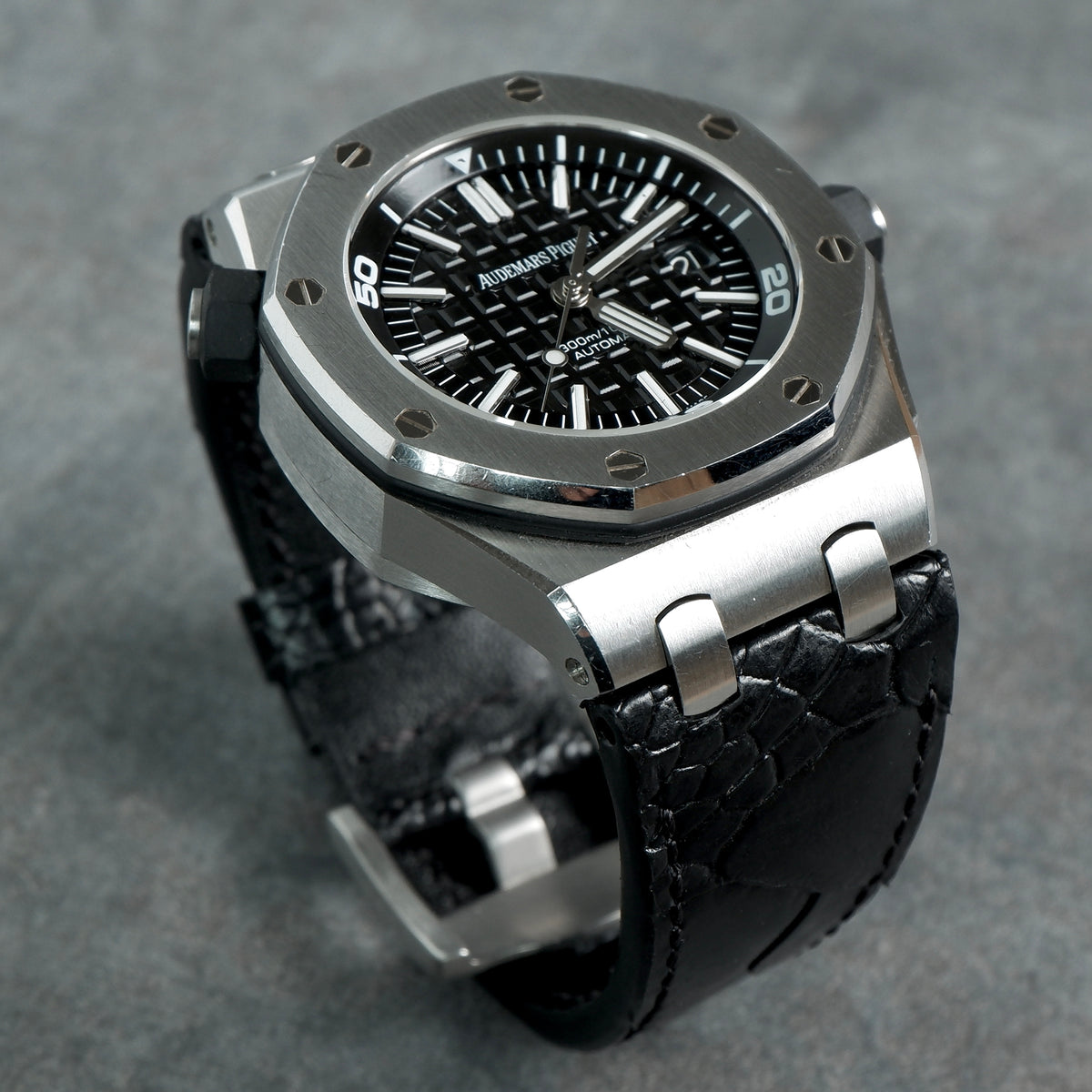 AP ROO Diver Straps - AP Ostrich Leg Black – Liger Straps