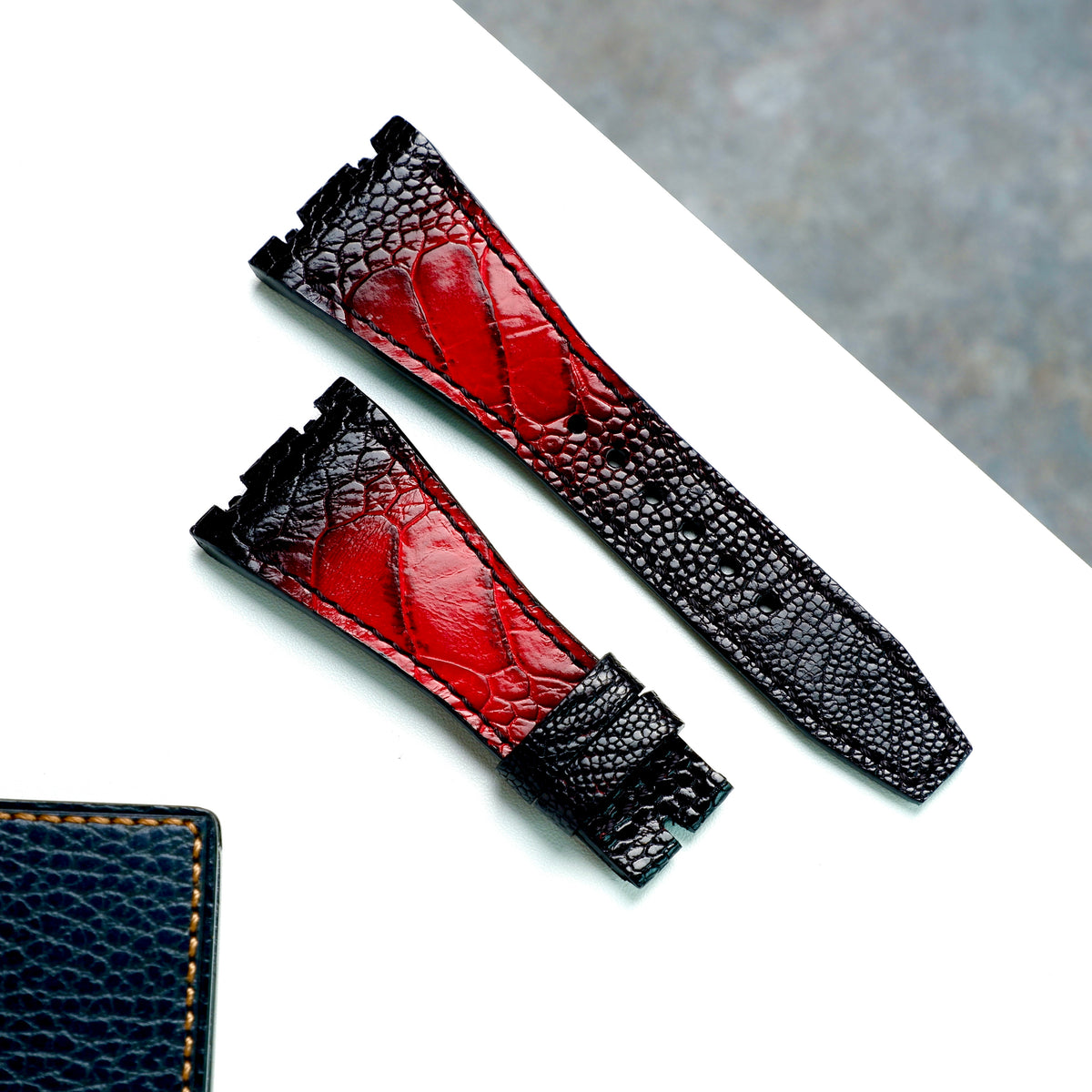 AP Interchangeable Quick Release Straps - AP Ostrich Leg Red Dragon ...