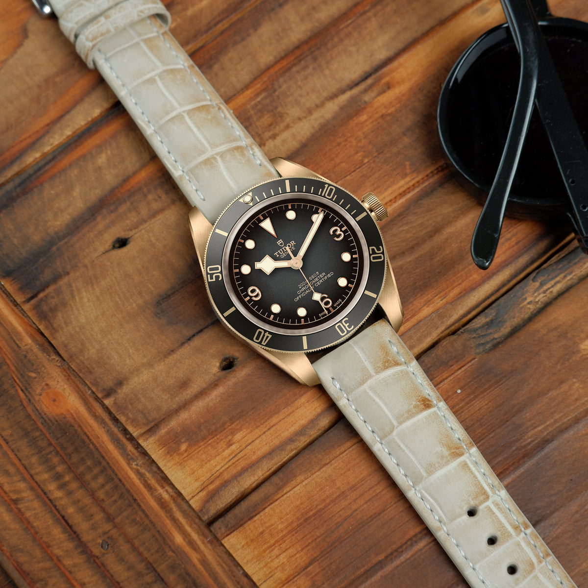 Tudor Blackbay Bronze 43mm Straps - Croco Himalayan – Liger Straps