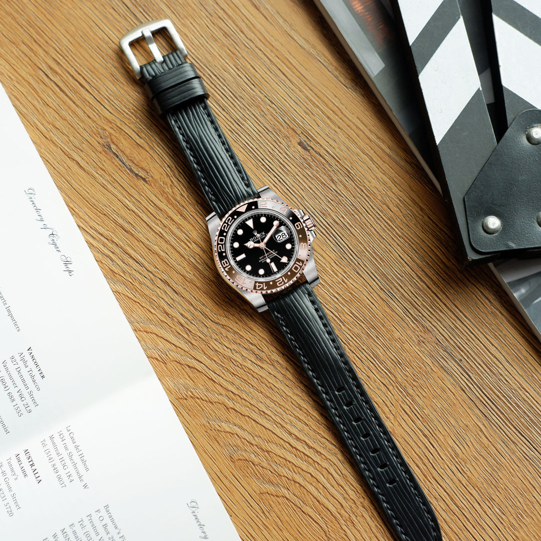 Rolex GMT Master II Straps - Epi Black – Liger Straps Rolex GMT Master II Straps - Epi Black – Liger Straps