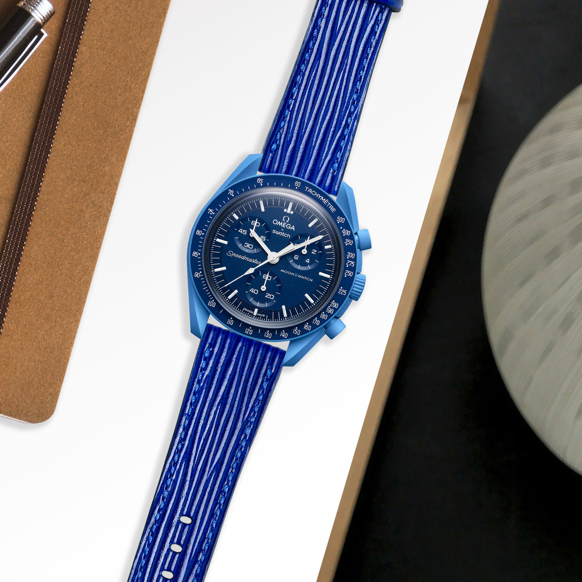 Omega MoonSwatch X Swatch Straps - Epi Electric Blue – Liger Straps