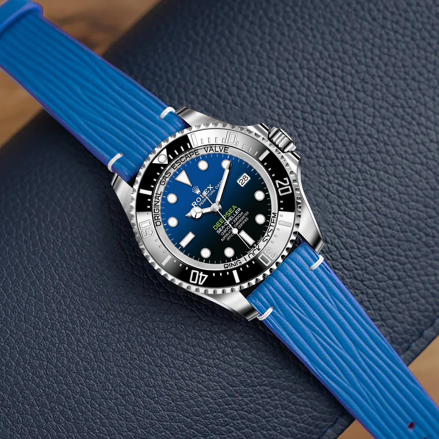 Rolex Sea-Dweller Straps - Minimalist Epi Sky Blue – Liger Straps