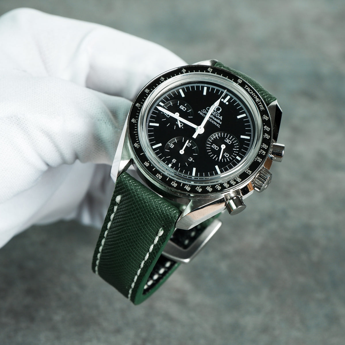 Omega Speedmaster Moonwatch Straps - Saffiano Dark Green – Liger Straps