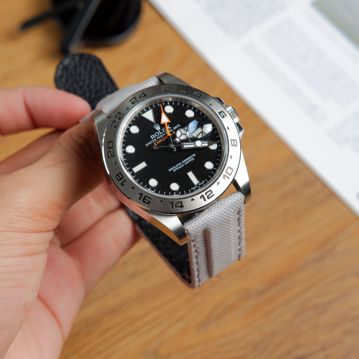 Rolex Explorer Straps - Velcro Canvas Extreme Padded Light Grey – Liger ...